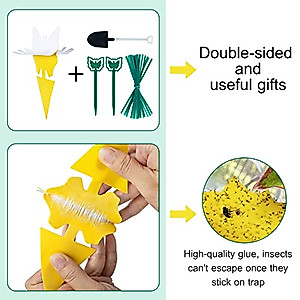 72 Pack Sticky Traps Indoor, Plant Trap Fungus Gnat Trap for House Plant, Gnat Killer Indoor and Outdoor, Bug Killer Fruit Fly Trap Non-Toxic