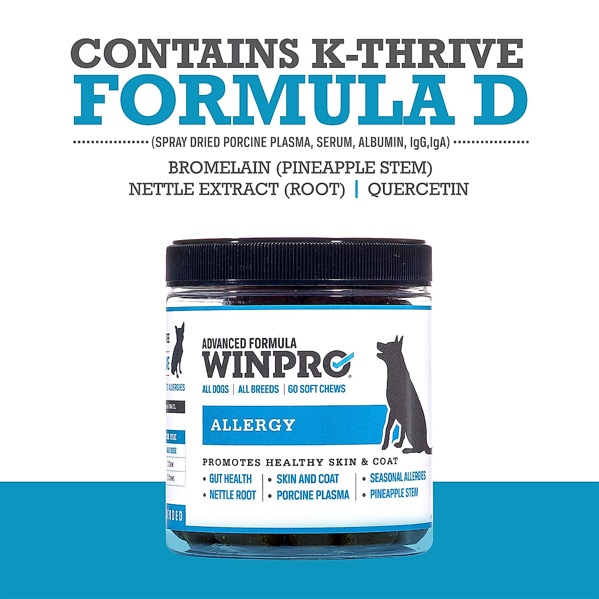 WINPRO All-Natural Allergy Relief and Gut Health Bundle, 120 Chews, Plasma Powered Grain Free Soft Chews Providing Relief from Itchy, Irritated Skin, Digestive Health and Immunity