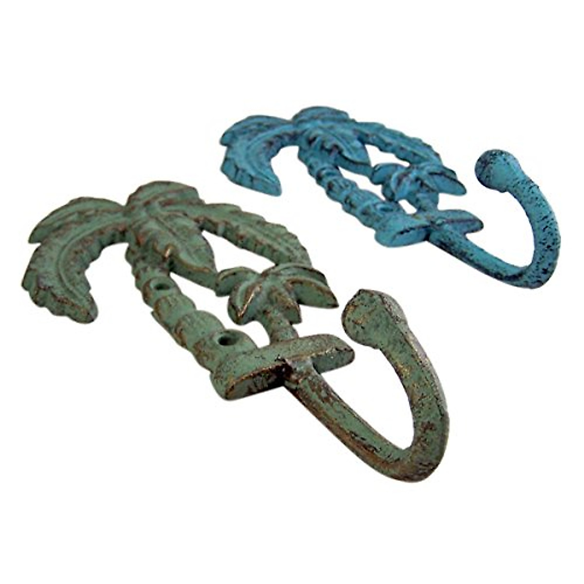 K-Musculo Palm Tree Cast Iron Wall Hooks 8 Inch (Set of 2)