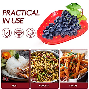 SHERCHPRY Cereal Bowl Ceramics Dishes Strawberry Bowl Serving Plates Fruit Shape Dish Dessert Plates Appetizer Tray Dinnerware for Dip Sauce Nuts Candy Fruits Snacks Mixing Bowl