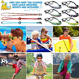 Frienda 9 Pcs Kids Eyeglass Straps Neoprene Nonslip Kids Sunglasses Holder Lanyard Retainer Animal Theme Sport Adjustable Eyewear Retainer for Boys Girls