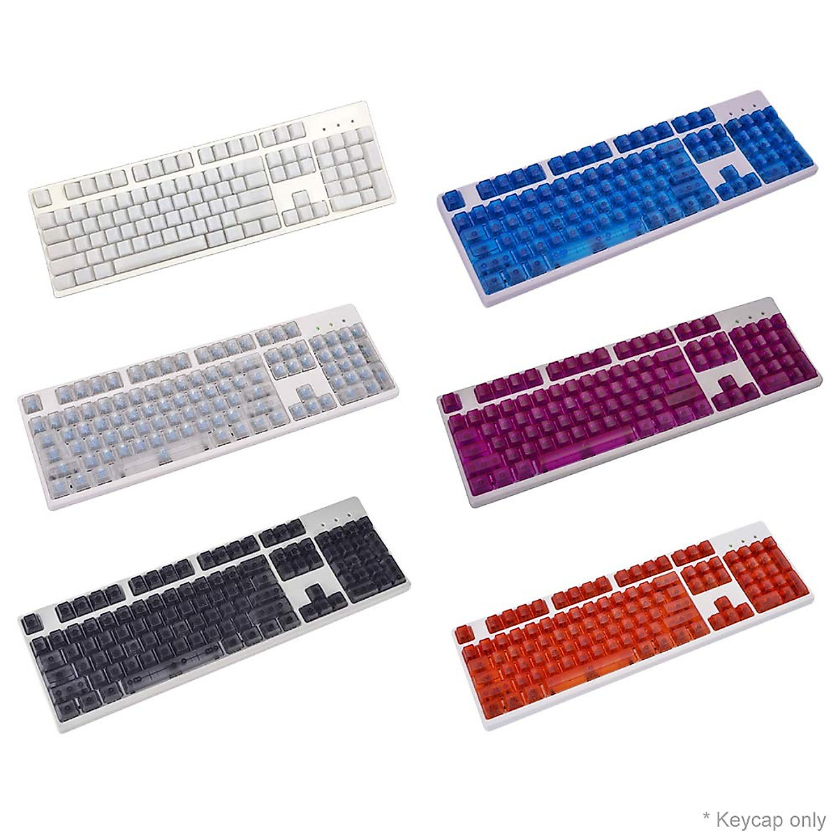 MOHALIKO 104 PBT Keycaps Set, Universal Stylish Clear Mechanical Keyboard Key Caps Replacement for Mechanical Gaming Keyboard Clear