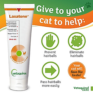 Vetoquinol Laxatone: Oral Hairball Lubricant Gel for Cats – Maple Flavored, 2.5oz