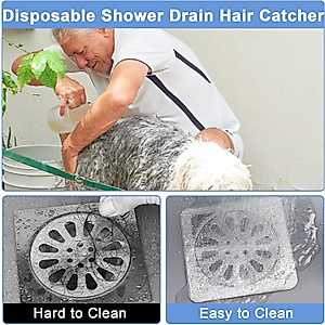 MuZhiAn Disposable Shower Drain Collector Mesh Sticker, 4" x 4" Disposable Shower Drain Catcher, Hair Catcher,Drain Hair Catcher,Drain Mesh Cover, for Bathroom, Laundry Room, Kitchen, Bathtub(30 Pcs)