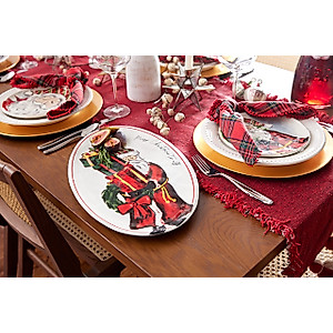 Mud Pie Ceramic Christmas Serving Platter, Santa