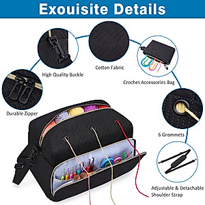 Crochet Yarn Bag Knitting Bag 2Pcs - IBFUN Yarn Storage Organizer Crocheting Bag for Beginners with Shoulder Strap for Crochet Accessories Knitting Needles Crochet Hooks Knitting