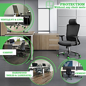 2" Ball Caster Wheels, Hirate 360 Degree Rotation Universal Ball Casters with Nylon Cover for Office Furniture Chairs Replacement Casters Smooth Rolling 7/16" x 7/8", Set of 5, Green