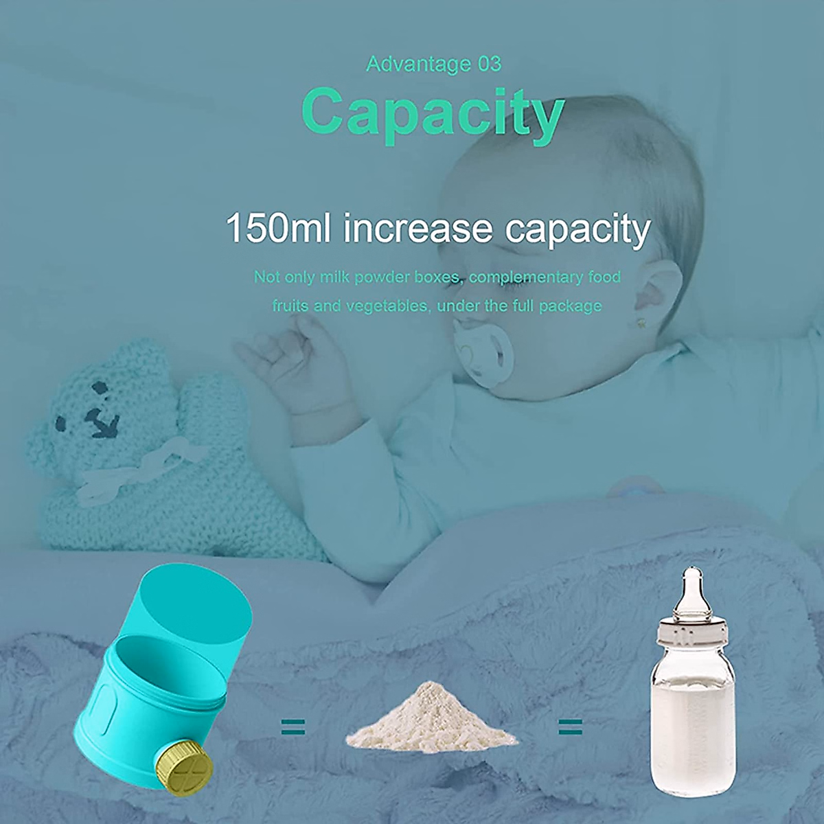 2 PCS 4 Layers Baby Milk Powder Dispenser, Milk Powder Pots,Candy Storage Tank, Portable Milk Powder Formula Dispenser Container Pot Box Milk Cans Snack Storage Box for Travel (Pink + Green)