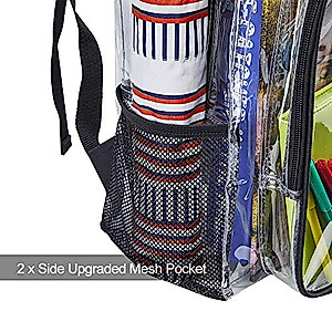 Clear Backpack, Heavy Duty See Through Backpack, Transparent Large Bookbag for College, Work, Security Travel & Sports