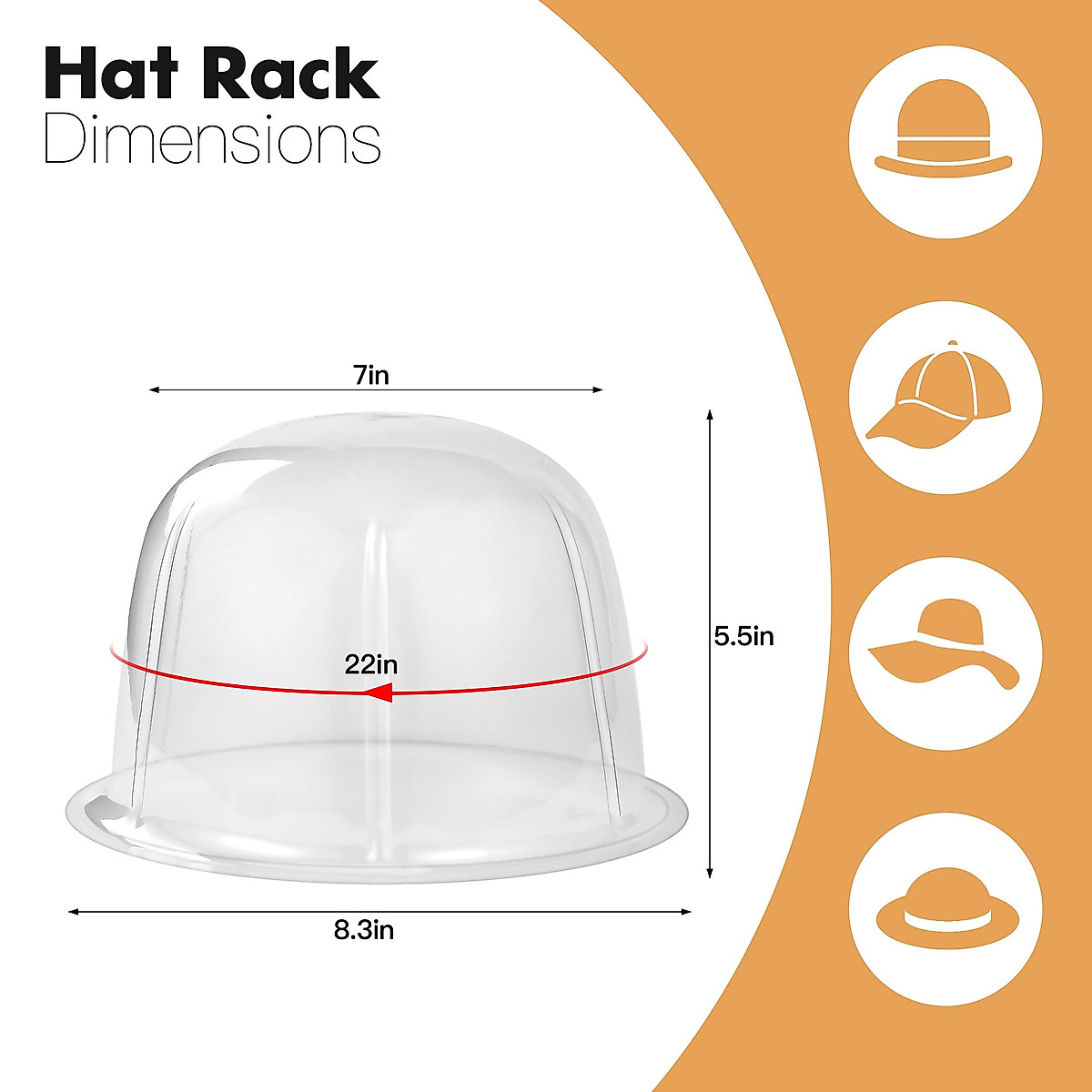 Meisitai 24 PCS Hat Holder Display Organizer Racks Stands Table Top Storage Hanger for Cowboy Fedora Closet Trucks Brim Bill Shaper