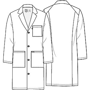 Cherokee Men & Women Scrubs Lab Coat 38'' CK460, M, White