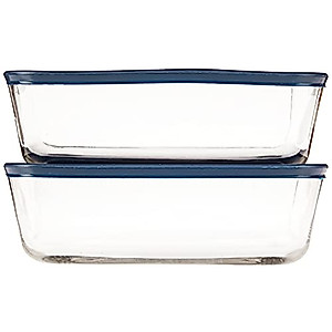 Anchor Hocking 11-Cup Rectangular Food Storage Containers, Blue, Set of 2 -