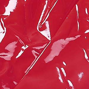 Women Bright Sexy Skirt Pu Faux Leather Bodycon Slim Mini Skirt Evening Party Club Wear Pencil Skirt (Red, S)