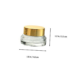 Lurrose 6pcs Container Jar Face With Bottles Facial Lip Up Lotion Glass Containers Makeup Ml Golden Small Mini Cosmetic Lids Creams Leak-proof Size for Make Shampoo Cream Samples Jars