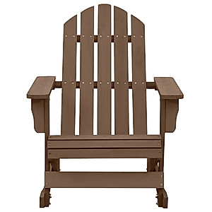 loibinfen Wooden Patio Rocking Chair,High Back Porch Rocker,Outdoor Rocking Chair, Widely Used for Lawn, Porch, Backyard, Indoor and Garden, Wood Brown