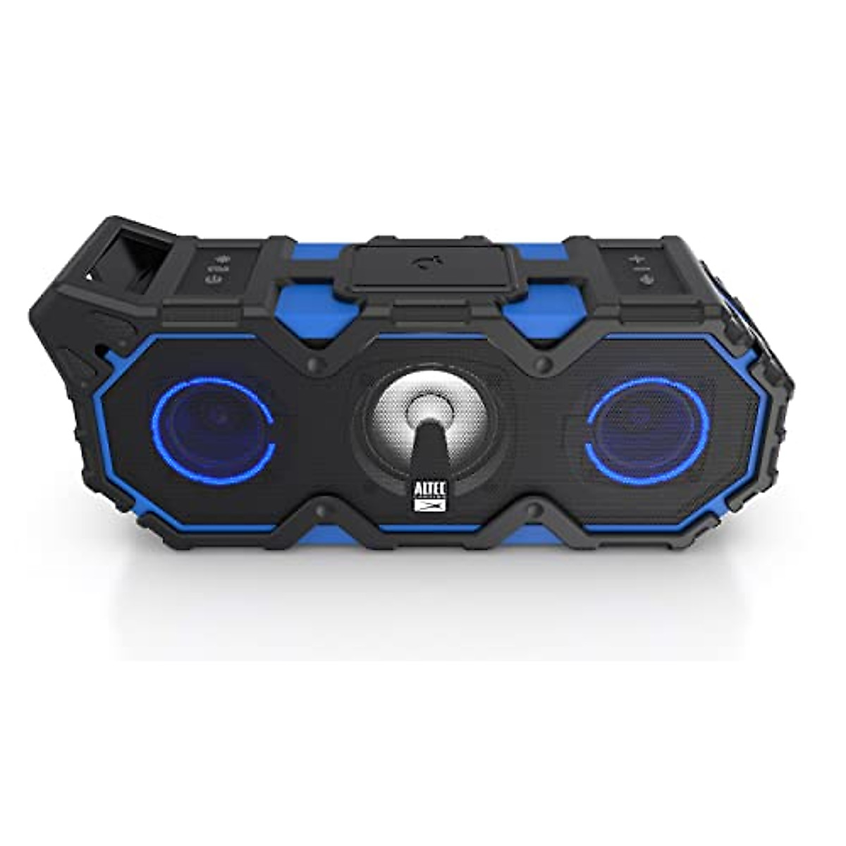 Altec Lansing Super Lifejacket Jolt - Waterproof Bluetooth Speaker, Durable & Portable Speaker with Qi Wireless Charging and Customizable Lights, Wireless Speaker for Travel & Outdoor Use