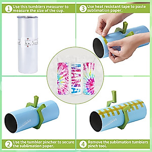 Sublimation Tumblers Clamp Tool, 20 Oz Sublimation Blanks Tumblers Skinny Straight Tumbler warpping Perfect Clamp Grip Tool for Sublimation Paper & Tumblers, 4 Packs