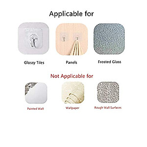 Adhesive Hooks Wall Hooks 14 lb(MAX), Nail Free Heavy Duty Hanger Utility Hooks for Bathroom and Kitchen 16 Packs