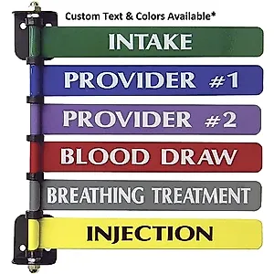 American Made Exam Room Status & Signal Flag System - Door Flags for Medical Office, Quickly Display and Identify Exam Room Signals (High Grade Aluminum)