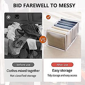 ZGMJ Storage Bag Mesh Foldable Clothes Organizer, Closet Drawer Thick Pants Sweater Underwear Sock Separation Boxs Can Washed 4pcs Panty Socks Storage Box