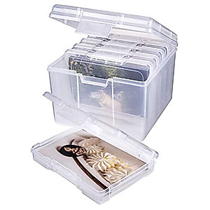 ArtBin 6947ZZ Photo & Craft Organizer Set, Large Box with [5] Plastic Storage Cases Inside, Clear