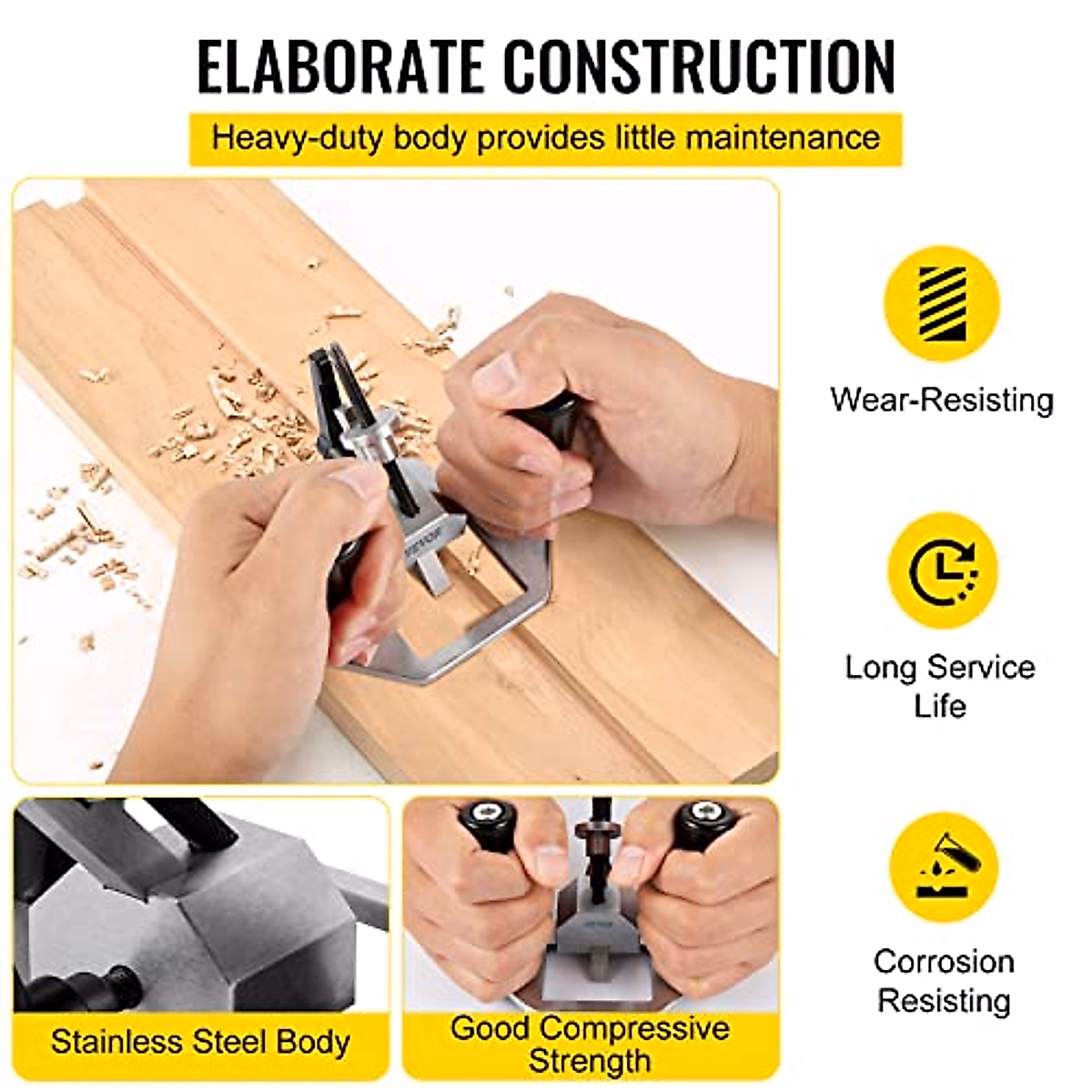 VEVOR Router Plane, Handheld Woodworking Tool,Adjustable Blade Hand Planer, Stainless Steel Wood Shaver with Depth Stop, High Configuration Handheld Woodworking Tool for DIY Carpentry Industry