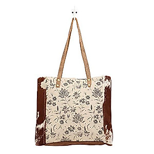 Myra Bag Sunburned Upcycled Canvas & Cowhide Tote Bag S-1468