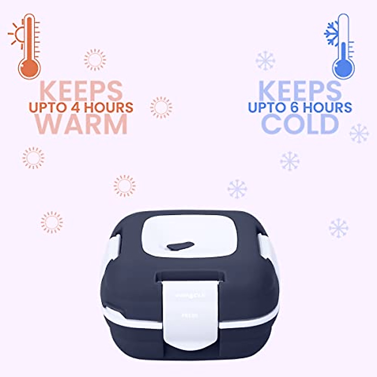 Lunch Box - Pinnacle Insulated Leak Proof Lunch Box for Kids/Adults - Stainless steel Thermal Bento-Style Lunch Box Container With Additional Tray for Salad/Soup (Navy, 16 oz)