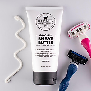 Dionis Goat Milk Skincare Men's Shave Butter - Face & Body Shave Butter - Shea Butter & Jojoba Oil For Sensitive Skin - Protects Against Irritation & Razor Burn - Hydrating Shave Cream For Men, 6oz