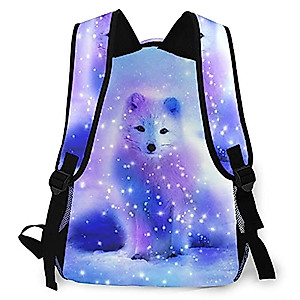 GUVICINIR Everyday Essentials Backpack,Arctic Iceland Fox,Casual Lightweight Daypacks School Bag College Travel Bags