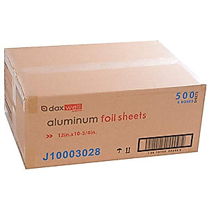 Daxwell Aluminum Heavy Duty Foil Interfolded Pop-Up Sheets, 12" x 10.75", J10003028 (3,000; 6 Boxes of 500)