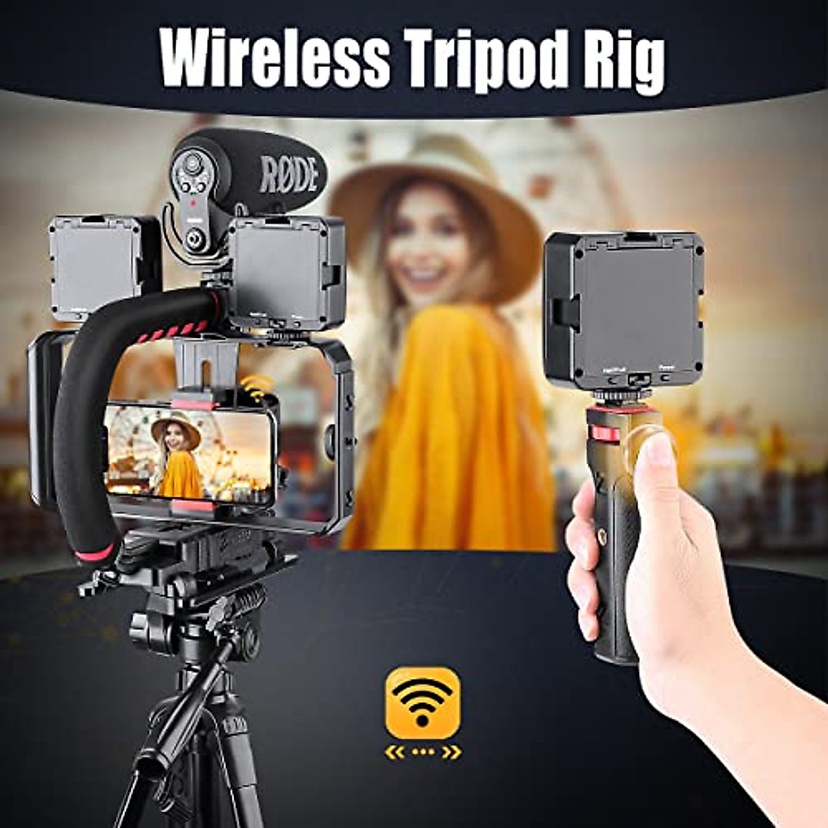 Zeadio Video Action Handheld Stabilizer with Smartphone Video Rig for All Camera Action Camera Camcorder and Smartphones