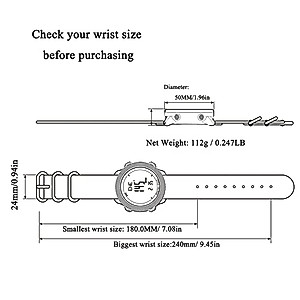 NORTH EDGE Apache Tactical Watches - Digital Outdoor Sports Survival Military Watches for Men, Compass, Rock Solid, Durable Nylon Band, Steps Tracker, Pedometer Calories