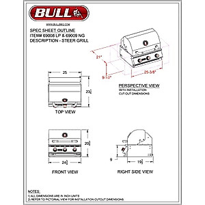 BULL 69008 Steer LP Propane-Grills, White