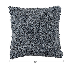 Bloomingville Handwoven Cotton Boucle Throw Pillow Cover, Grey