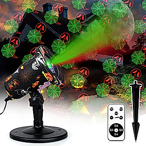 Halloween Projector Lights Outdoor Waterproof,Halloween Laser Lights with Remote Control,Halloween Decorations LED Lights with 8 Patterns for Patio, Garden, Wall,Gate,Halloween Decorations, Party.