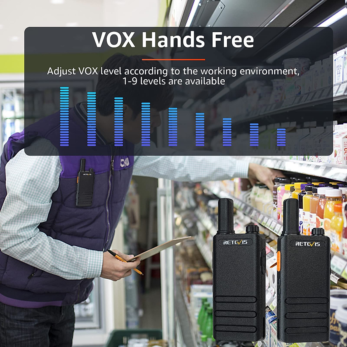 Retevis RT22P,New Version of RT22(2.0),Rechargeable Walkie Talkies for Adults,Compact FRS Two-Way Radios,VOX Handsfree,1620mAh Large Battery,USB C Charger,2 Way Radio for Small Store Hotel(4 Pack)