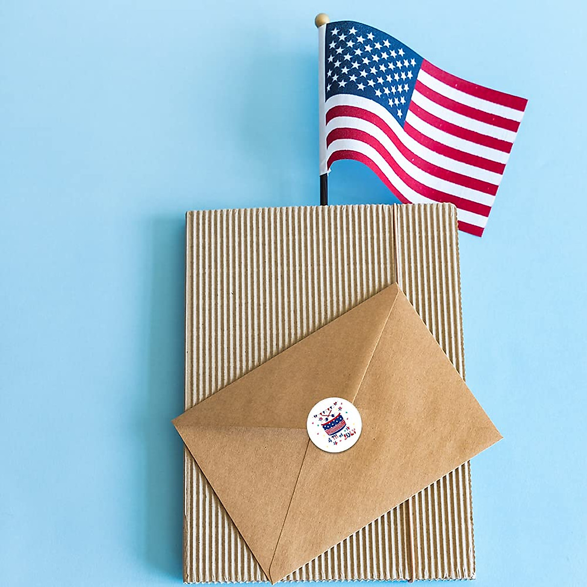 FLYAB Independence Day Labels sticker,1.5" Happy 4th of July stickers, Patriotic Sticker for candy Envelope Seals Card Gift Wrap kids classroom Fourth of July Party Favor Decorations