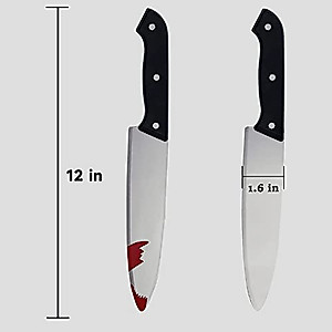 VZQI Michael Myers Knife 2Pcs Classic Halloween Blood Knife Horror Butcher Knife Props