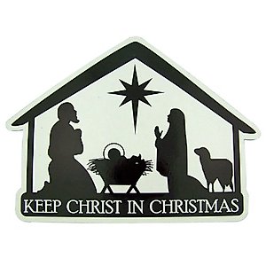 Keep Christ in Christmas Nativity Stable 8-inch Auto Magnet Decoration