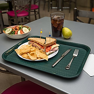 Carlisle FoodService Products Cafe Plastic Fast Food Tray for Cafeteria, 14" x 18", Green