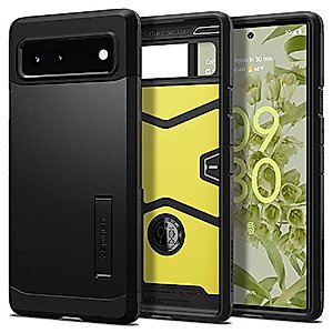 Spigen Tough Armor [Extreme Protection Tech] Designed for Google Pixel 6 Case (2021) - Black