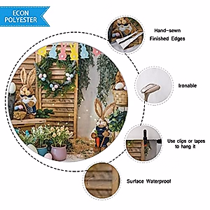 Swepuck 7x5ft Durable Fabric Easter Backdrop Spring Garden Rabbit Decoration Flower Stand Photography Background Bunny Flag Party Supplies Newborn Baby Portrait Photo Booth Props