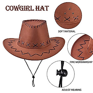 ZZIHAN Kids Cowboy Costume Chaps Vest for Boys Role Play Cowboy Cowgirl Hat Bandanas Sunglasses Dress up Accessories for Toddlers Boys Girls Birthday Party Halloween Christmas Cosplay Gift 3-5T