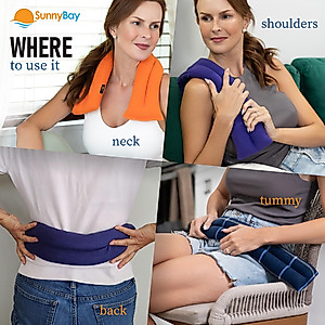 SunnyBay Microwave Heating Pad for Neck and Shoulders, Versatile Bean Bag Moist Heating Pad, Microwavable Neck Wrap and Cool Pack for Deep Pain Relief, Weighted Hot or Cold Therapy (Sky Blue)