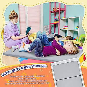 Wesiti 5 Pcs 3 Fold Daycare Nap Mats 1'' Thick Nap Mats for Preschool Sleeping Mats for Kids Toddler Rest Mat with Mat Cover for Kids Classroom Kindergarten Daycare Supplies(Mixed Colors)