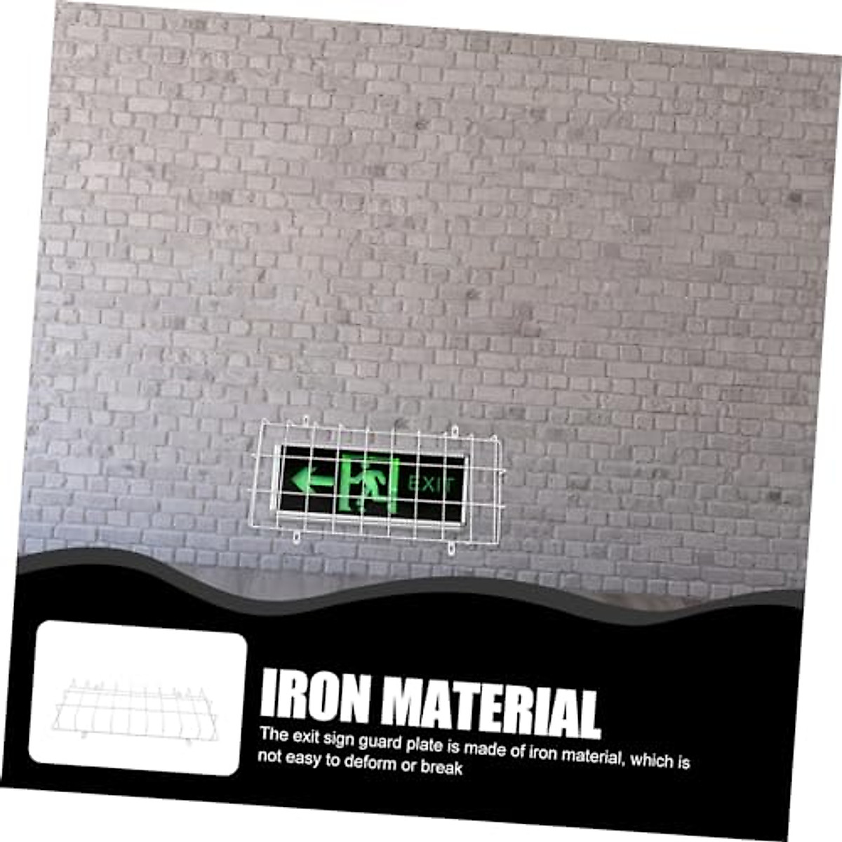 KONTONTY Iron Cover for Emergency Light Exit Sign Protective Cover Emergency Light Wire Guard White Emergency Light Wire Cover