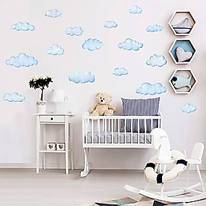 DECOWALL DS9-1702 Clouds Kids Wall Stickers Wall Decals Peel and Stick Removable Wall Stickers for Kids Nursery Bedroom Living Room décor