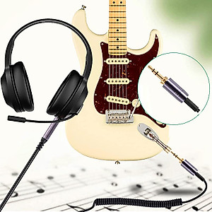 FAAEAL QC35 Coiled Audio Cable Replacement for Bose QC45(QuietComfort 45) NC700,AKG Y55BT Y55 Headphones, 2.5mm to 3.5mm(1/8”) Extension Aux Cord with 6.35mm (1/4") Adapter 14ft