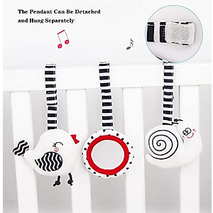 Ebrima Baby Pram Crib Activity Spiral Plush Toys & Stroller Toy & Car Seat Hanging Toys & Animal Education Plush Toys & 3 6 9 12 Months Baby Rattles